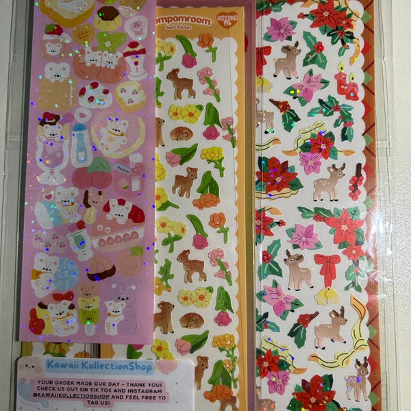 Kpop Toploader Holographic Sticker Sheets, Kawaii Sticker Sheets, Cute ...