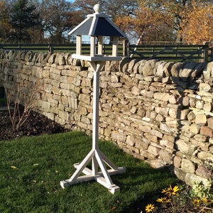 Bird Table, Country Cream Hexagonal Bird Table, Birdhouse With a ...