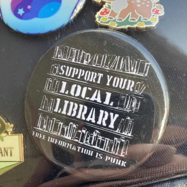 Support Your Local Library Large Button - Etsy