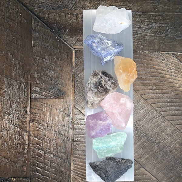 LARGE Selenite Plate Crystal Set | Healing Crystal Set | Chakra Crystal ...