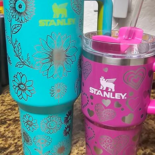 Stanley Butterfly Pale Lime Green 40oz Custom Laser Engraved Authentic ...