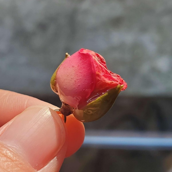 2pcs Real Rose Flower Charms, Resin Rosebud Flower Pendant, DIY ...