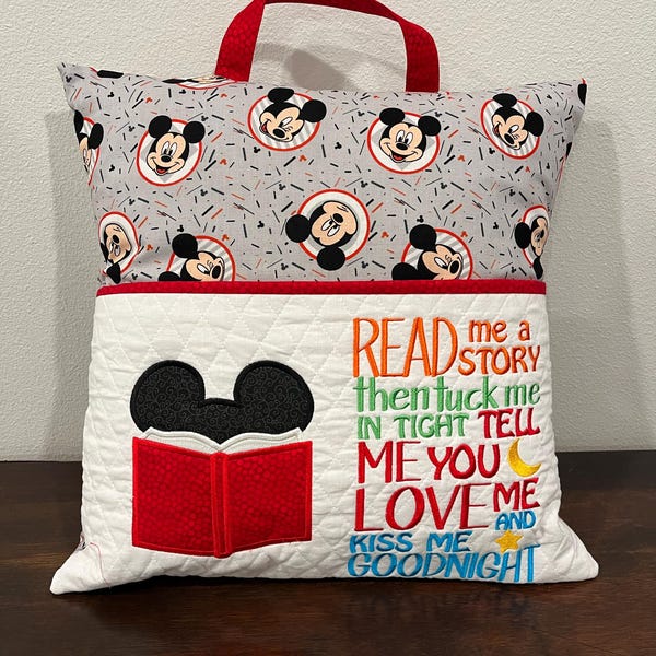 Reading Pillow Embroidery Design Read Me a Story Embroidery Design Tuck ...