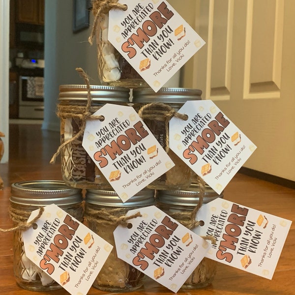 EDITABLE S'more Appreciation Gift Tag, Teacher Staff Employee School ...