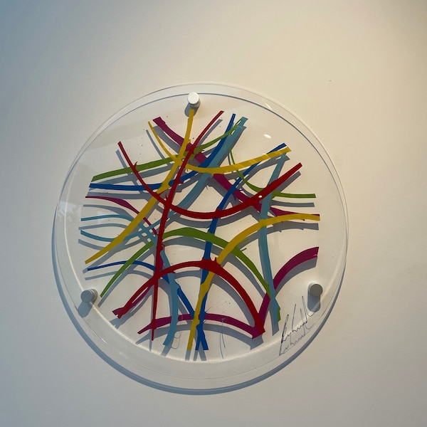 Multi Coloured Circle 'circular' Wall Art Acrylic Painting, Round ...