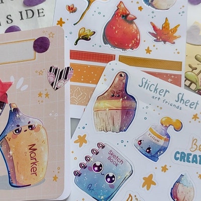 Sticker Sheet Art Supplies Sticker Sheet Glossy Sticker - Etsy