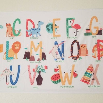 Alphabet Pictures Tapestry for Kids Educational Letters - Etsy