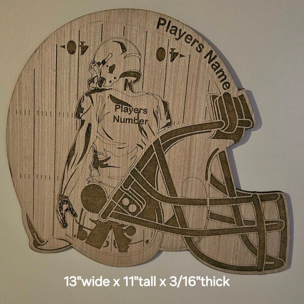Football Helmet With Field and Player | CNC & Laser File | Football ...