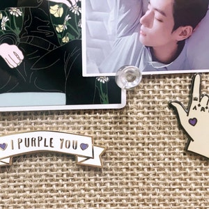 BTS Enamel Pin Set, Jungkook Tattoo Hand and I Purple You Pin, BTS Army ...