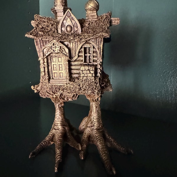 Baba Yaga Hut Statue, Hand Painted Resin Sculpture | Russian Folklore ...