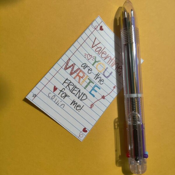 Valentine You Are Just Write Printable Tag for Valentine Pencil, Pen ...