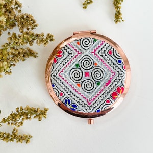 Heart Embroidery Pocket Mirror Kit Blank Compact Mirror for - Etsy