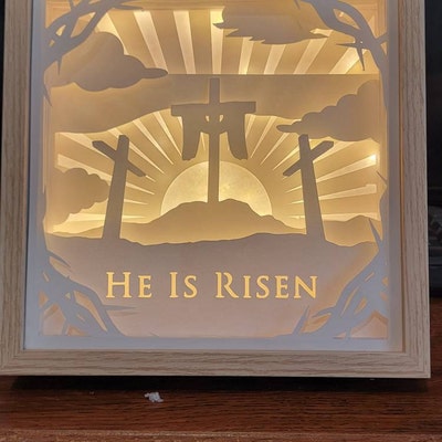3D Easter Shadow Box Svg, Layered Easter Light Box Svg, Jesus Shadowbox ...