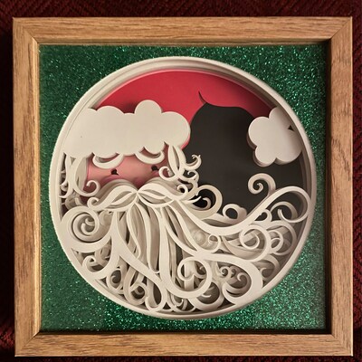 3D SANTA Svg Father Christmas Svg CHRISTMAS Svg CHRISTMAS Shadow Box ...