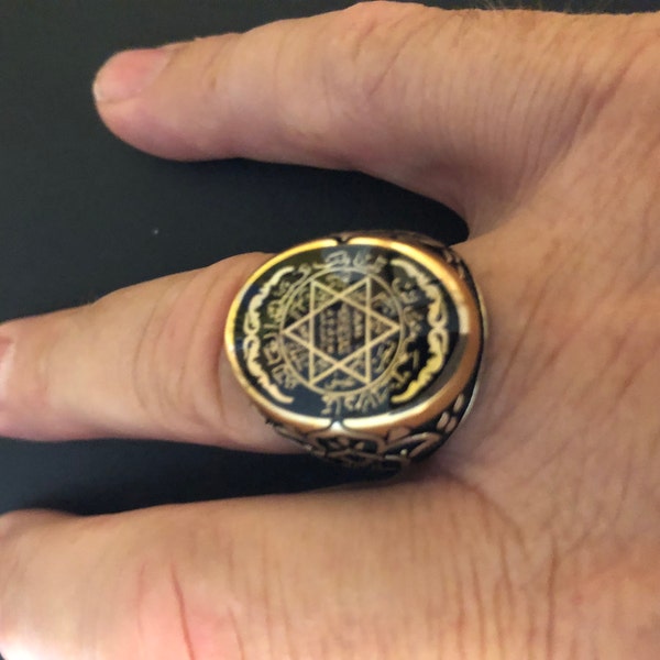 Silver Islamic Ring, Seal of Solomon Ring, King Solomon Talisman ...