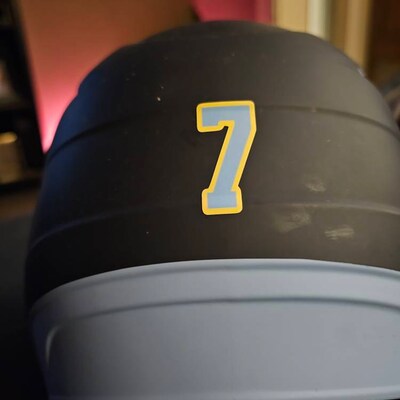 Custom 1 1/2 Inch Individual Helmet Numbers Dye Cut for Each Player ...