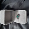 Vintage Oval Emerald Engagement Ring Set 18K Black Gold Vermeil and ...