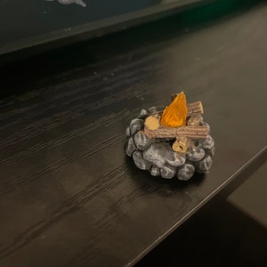 Miniature 1 Campfire With Flickering LED Light Flame for - Etsy