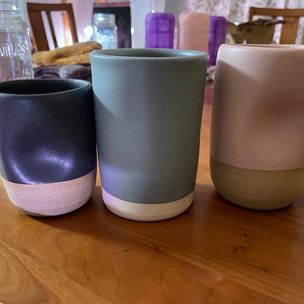 Medium Indent Ceramic Mug/thumbprint Tumblers/minimalist Tea Cup - Etsy