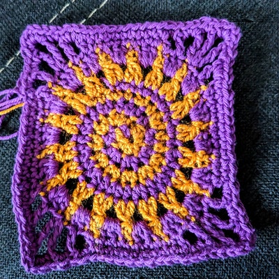 TANGLED Sun Crochet Square Pattern / PDF Written Pattern / English - Etsy
