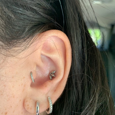 ASTM F136 Hoop With Chain Conch Hoop Conch Earring Conch - Etsy