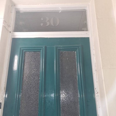 Traditional House Door Number Victorian Frosted Etched Vinyl Sticker ...