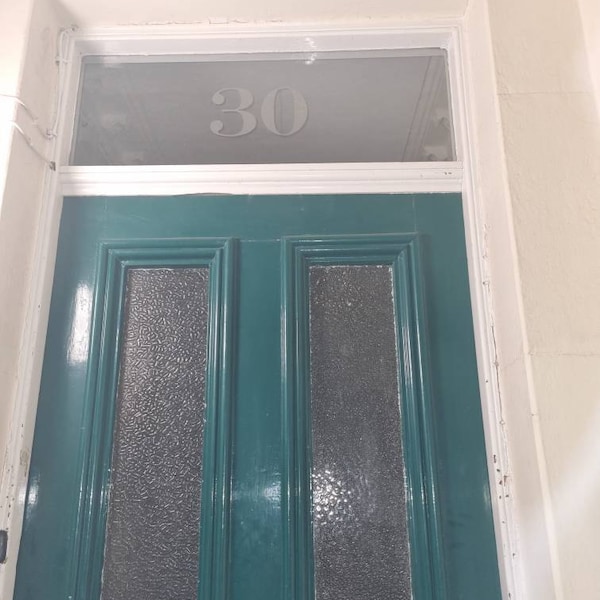 Traditional House Door Number Victorian Frosted Etched Vinyl Sticker ...