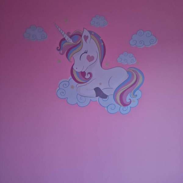 Unicorn Wall Decal, Unicorn Wall Sticker, Unicorn Wall Decor, Unicorn ...