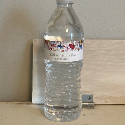 Printable OR Printed Floral Water Bottle Labels With Your Choice of ...