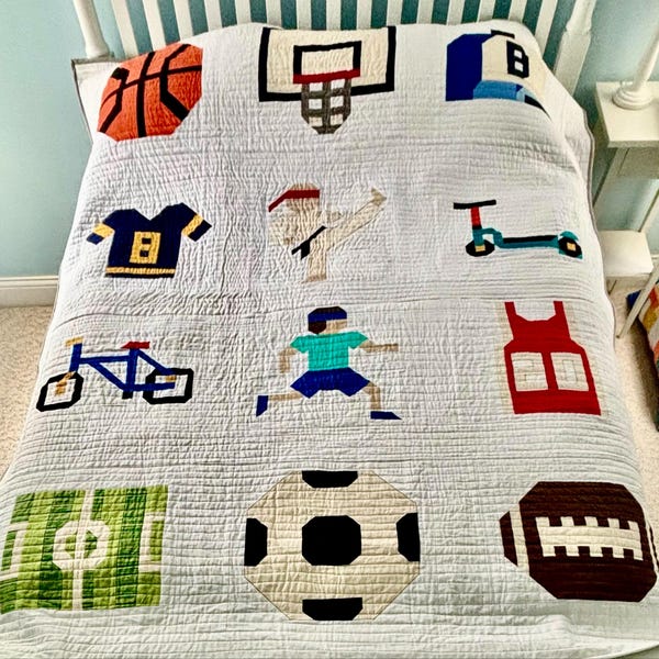 PDF Quilt Block Pattern – Basket Ball – Sport Quilt - Etsy