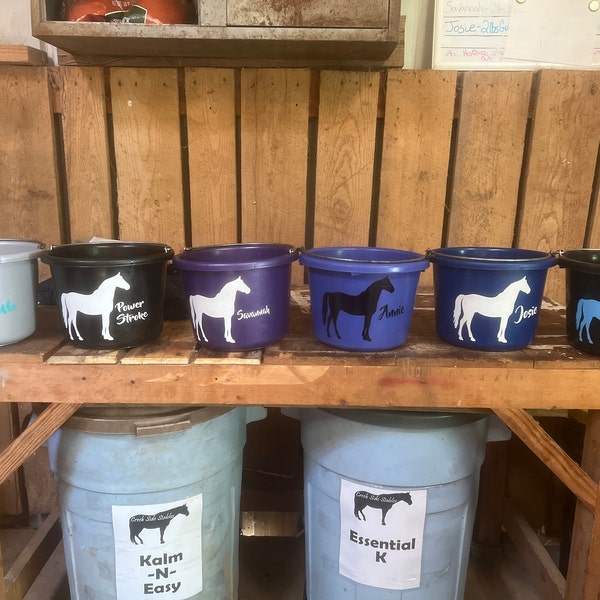 Horse Feed Bucket Decal: Personalized Name Sticker - Etsy