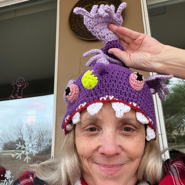 Brain Eater Monster Fish Long Tail Hat Fun Winter Headwear Unique - Etsy