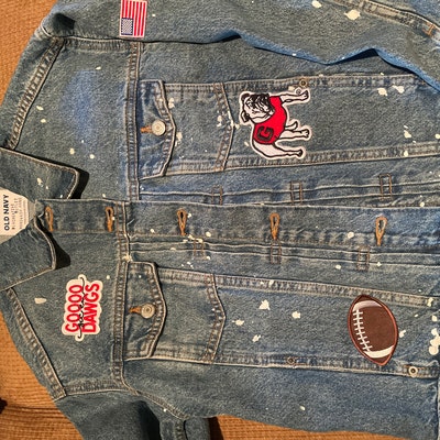 Custom Jean Jacket Custom Vinyl Logo Jacket Large Logo Sports Jacket ...