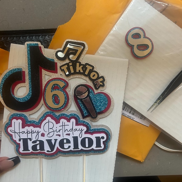 Custom Tik Tok Birthday Cake Topper: Social Media Theme - Etsy