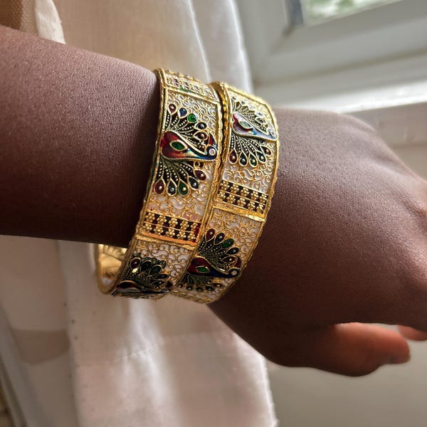 Hand Painted Multi Enameled Bangles - Designer Handmade Multi Color ...