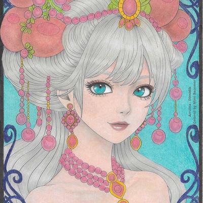 Akiko Coloring Page, by Dinny Sidik dinsidik - Etsy