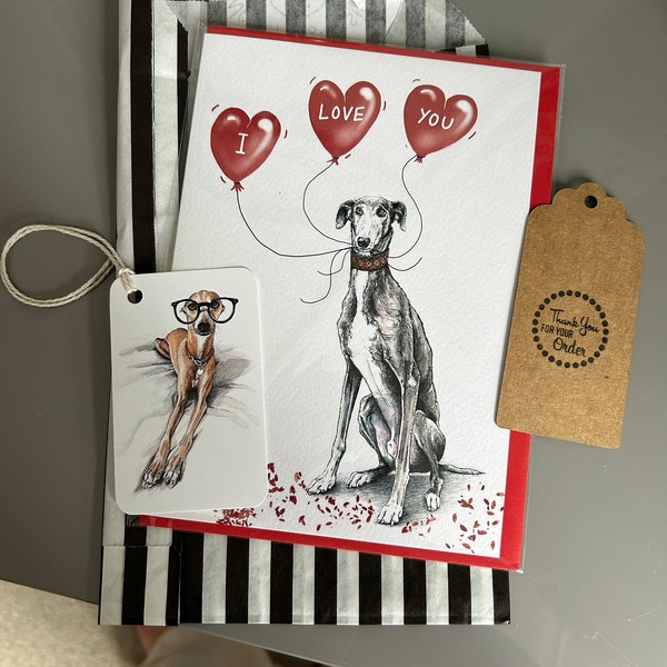 Whippet Christmas Card, Whippet Card, Whippet Xmas Card, Whippet ...