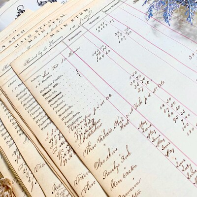 Extra Large Antique Handwritten Ledger 1800s Junk Journal - Etsy