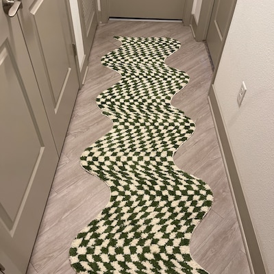 Funky Rug, Checkered Rug, Irregular Rug, Long Runner, Tufted & Non-slip ...