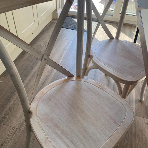 Farmhouse Limewash Wooden Crossback Chair, Traditional Chairs, Wedding ...