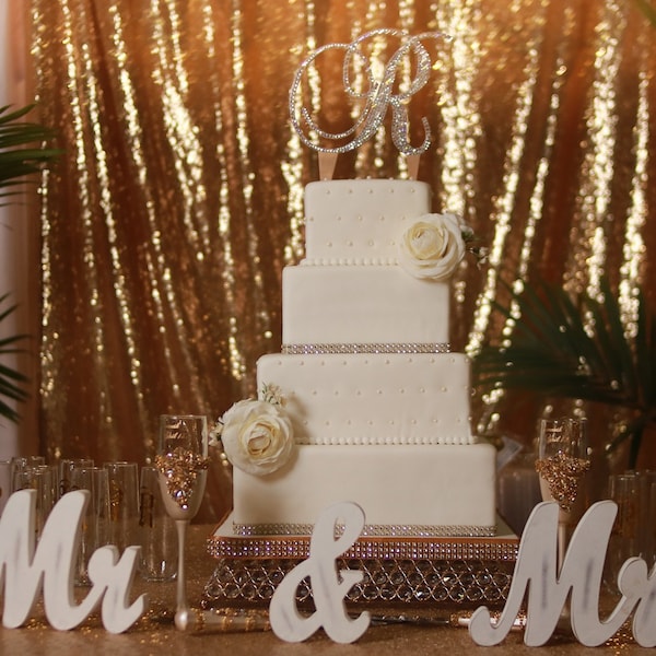 Gorgeous Swarovski Crystal Monogram Wedding Cake Toppers 5'' in Any ...