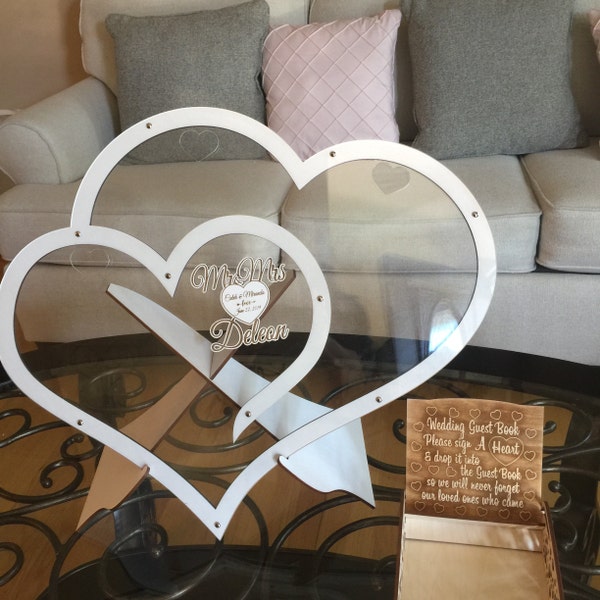 Transparent WEDDING GUEST BOOK, Transparent Heart, Wedding Guest Book ...