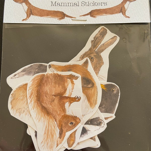 British Mammal Stickers: Watercolor Nature Stickers, Eco-friendly Set ...