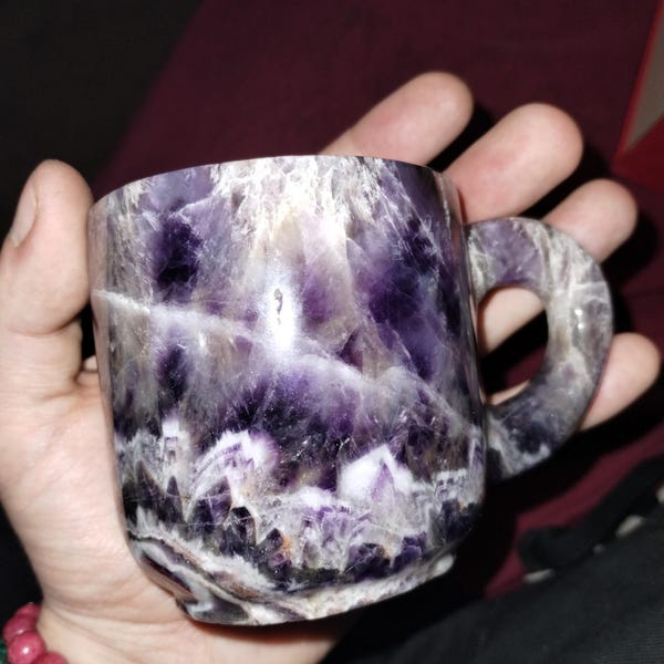 1pcs Natural Dream Amethyst Cup, Crystal Couple Tea Cup, Coffee Cup ...
