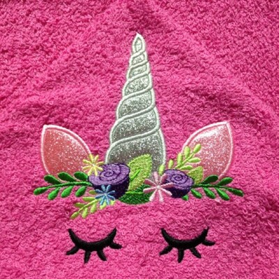 Unicorn Face, Applique Design, Machine Embroidery Design, Rainbow, Girl ...