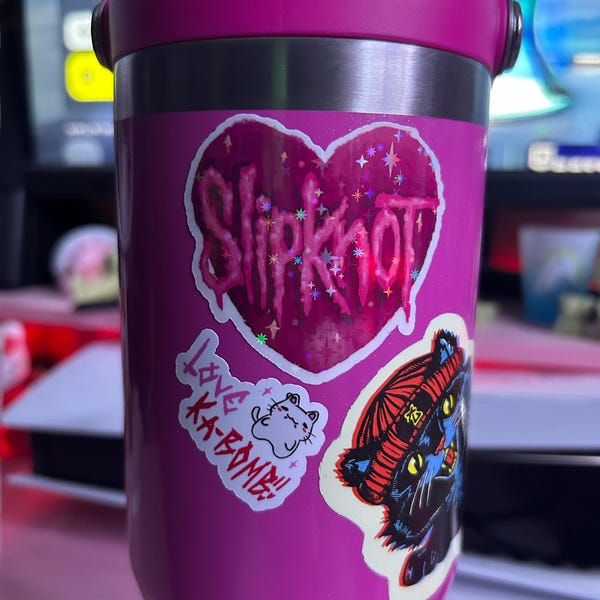 Sanrio Inspired Cute Yellow White Dog Bunny Cat Emo Cringe Sticker Cute ...