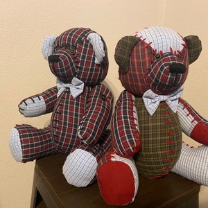 6 Necktie Patchwork Memory Bear - Etsy