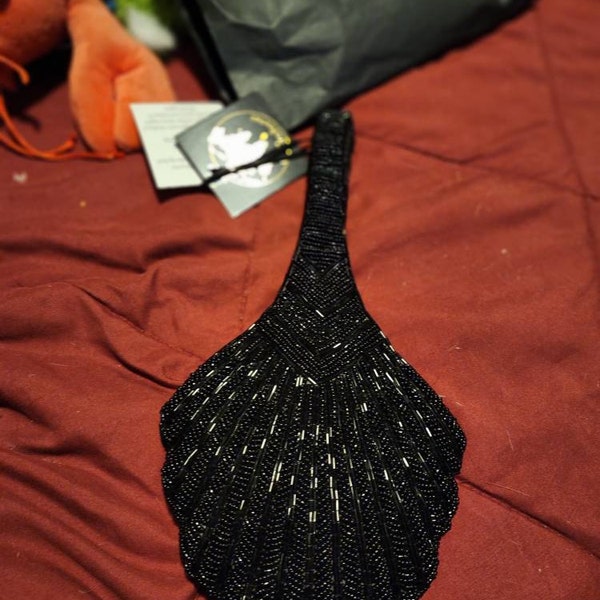 Large Bridal Wristlet, Wedding Clutch, Shell Shaped Beaded Bridal ...