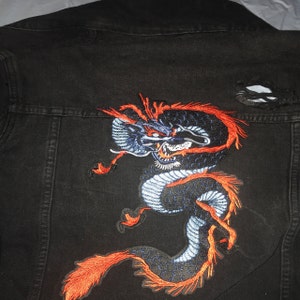MASSIVE Coiled Chinese Dragon Iron-on Embroidered Dragon Patch Dragon ...