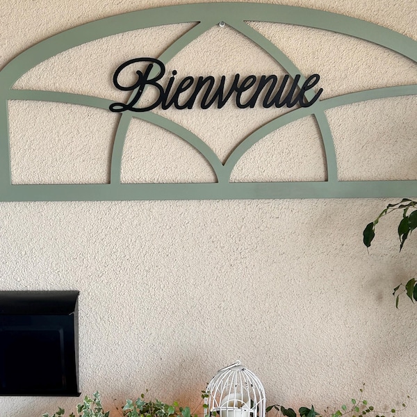 Bienvenue French Welcome Metal Wall Art, Welcome Sign, Outdoor Sign ...